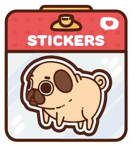 Puglie Pug Stickers – Puglie Mart