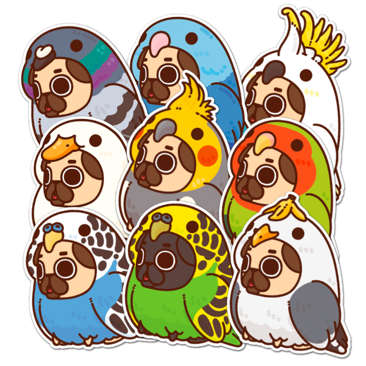 Puglie Pug Stickers – Puglie Mart