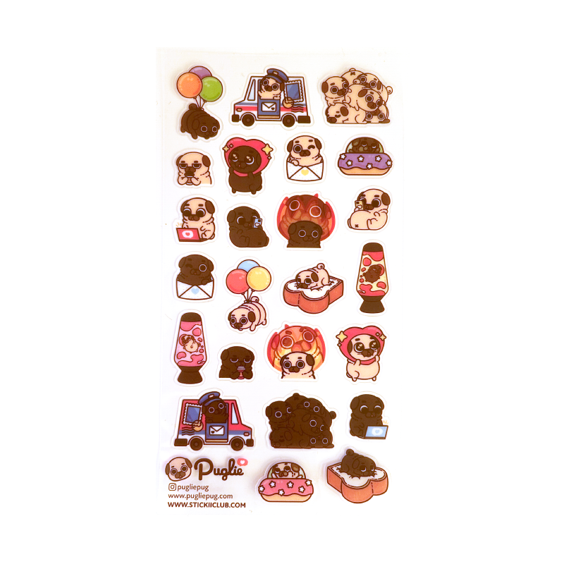 Puglie Pug Stickers – Puglie Mart